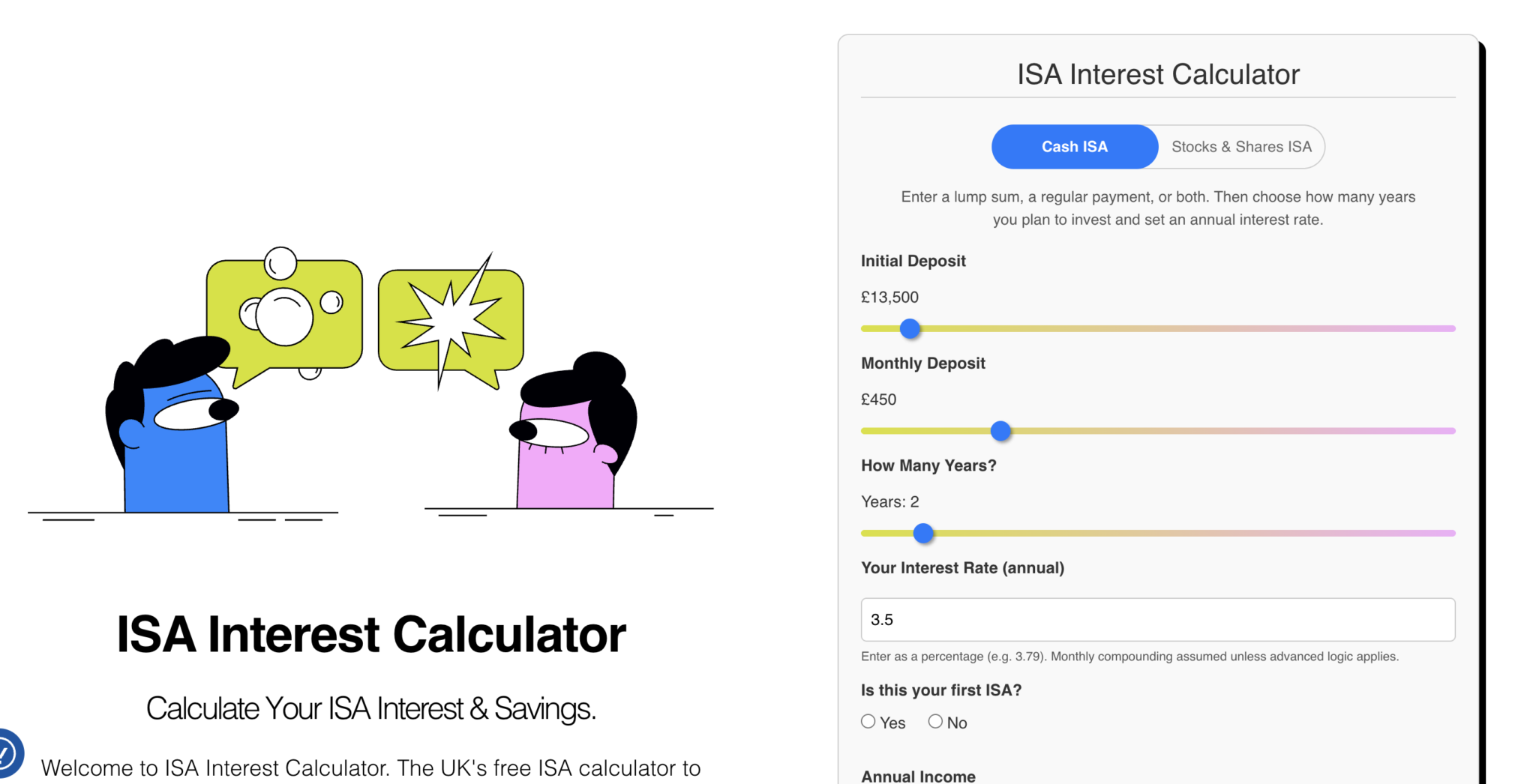Calculate ISA Interest Monthly vs Yearly | ISA Interest Calculator